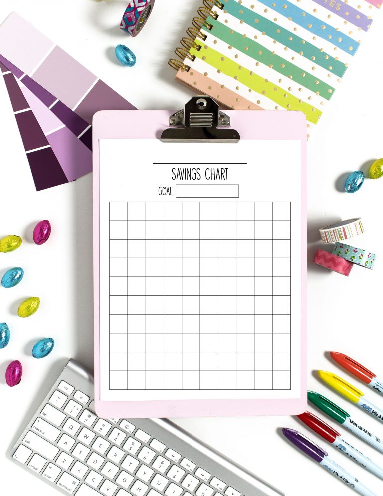 FREE Printable Money Saving Chart to make saving fun! • Savvy Frugal Mom