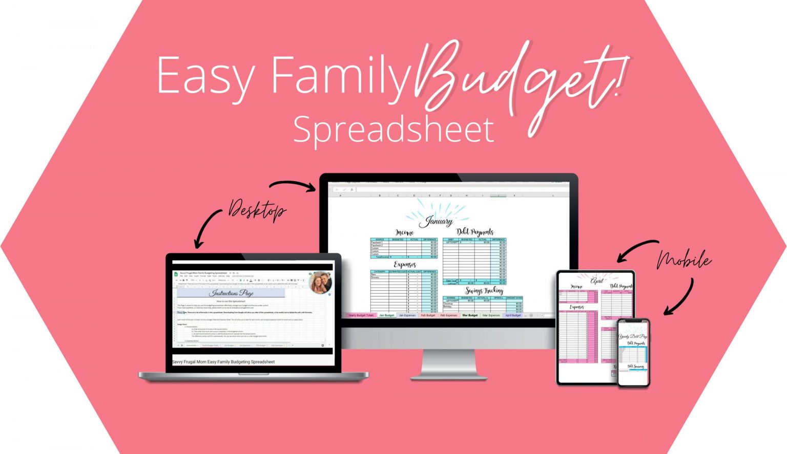 Easy Family Budgeting Spreadsheet • Savvy Frugal Mom
